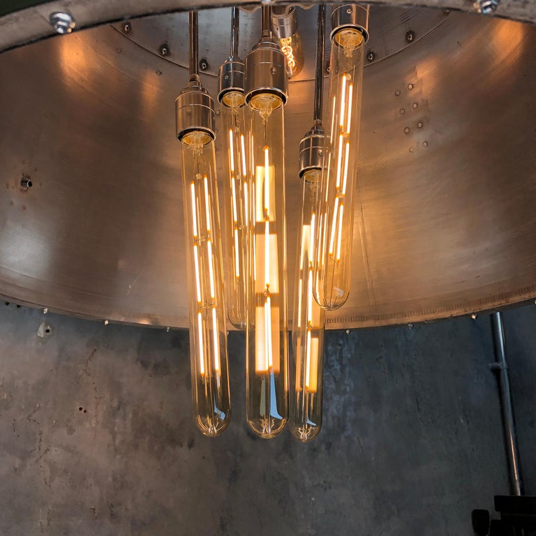 1980s Canadian Bombardier Jet Engine Cowling, Green Industrial Pendant ...