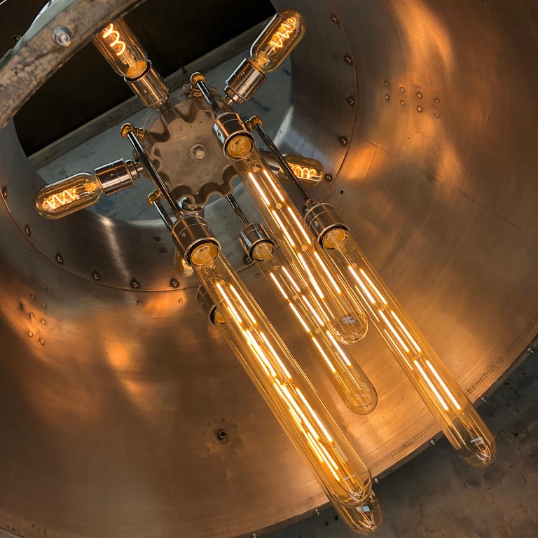 1980s Canadian Bombardier Jet Engine Cowling, Green Industrial Pendant ...