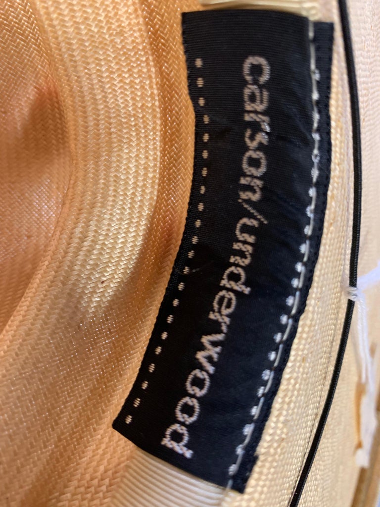 1980s Carson/Underwood Natural Woven Panama Straw Cartwheel Hat W ...