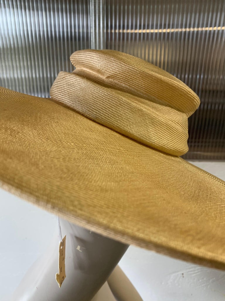 1980s Carson/Underwood Natural Woven Panama Straw Cartwheel Hat W ...