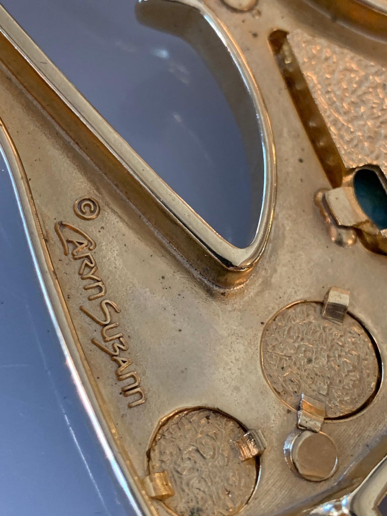 1980s Caryn Suzann Genuine Gator Belt W/ Etruscan-Inspired Semi ...