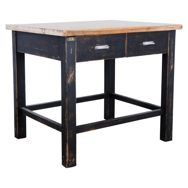 1980s Central European Wooden Work Table For Sale at 1stDibs