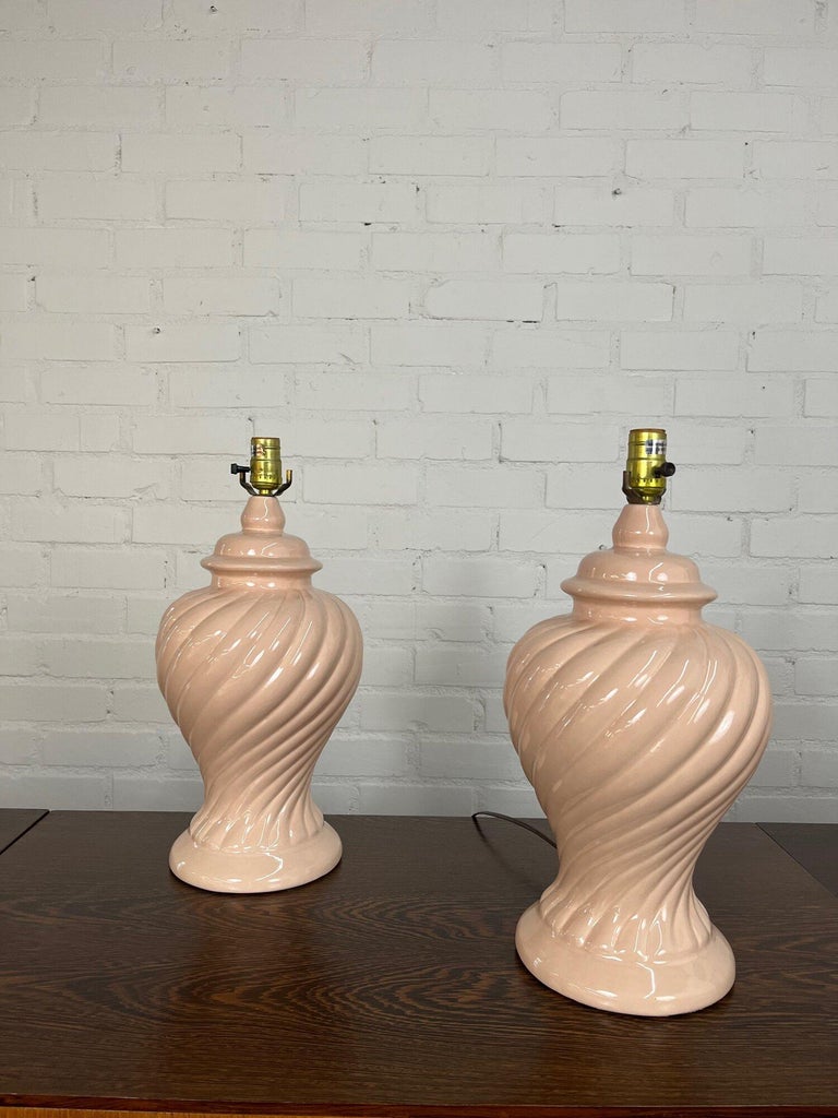 1980s Ceramic Swirl Table Lamps For Sale at 1stDibs