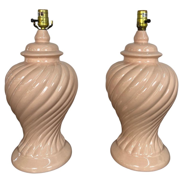 1980s Ceramic Swirl Table Lamps For Sale at 1stDibs