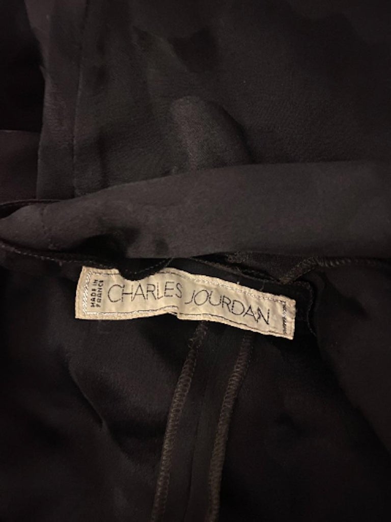 1980s Charles Jourdan Black Cold Shoulder Dress For Sale at 1stDibs