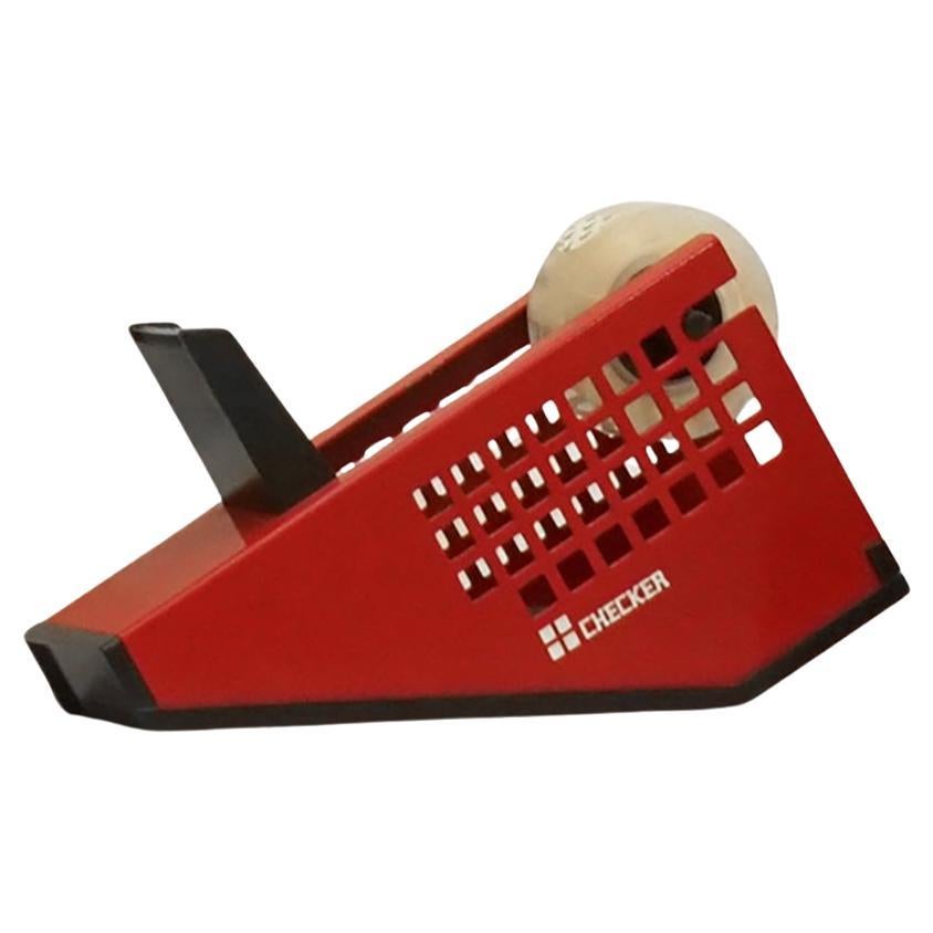 1980s Checker Postmodern Red Metal Grid Tape Cutter For Sale at 1stDibs