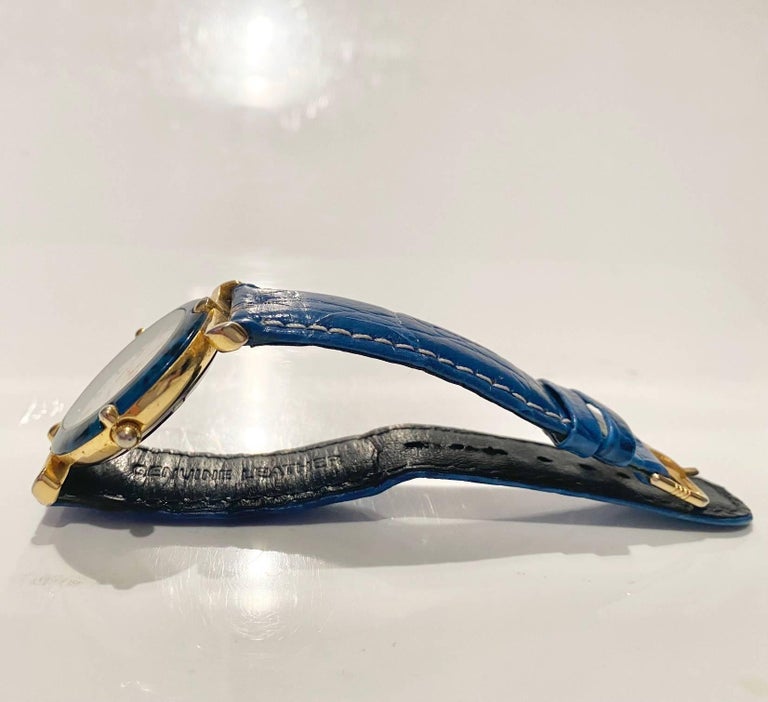 1980s Christian Dior Blue Stone Dial Quartz Watch For Sale at 1stDibs