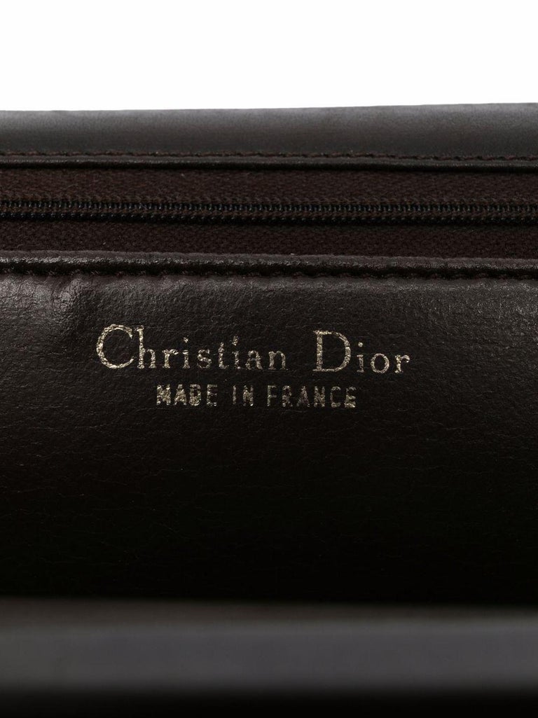 1980s Christian Dior Brown Leather Shoulder Bag For Sale at 1stDibs