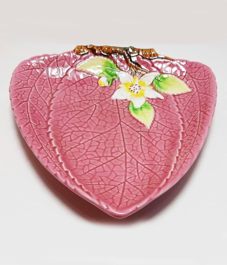 1980s Christian Dior Ceramic Pink Leaves and Flowers Bowl For Sale at ...