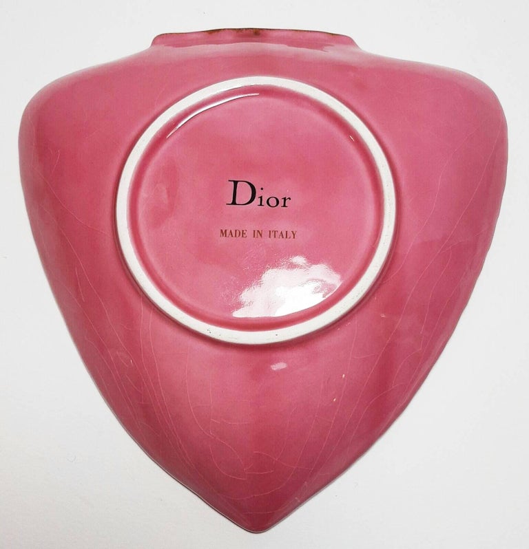 1980s Christian Dior Ceramic Pink Leaves and Flowers Bowl For Sale at ...