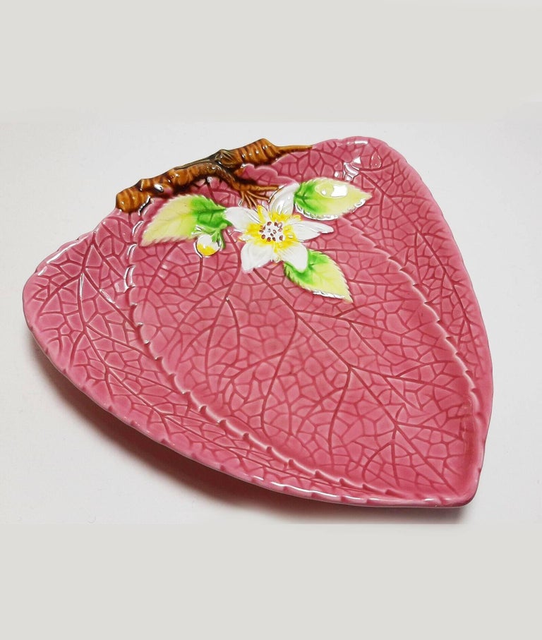 1980s Christian Dior Ceramic Pink Leaves and Flowers Bowl For Sale at ...