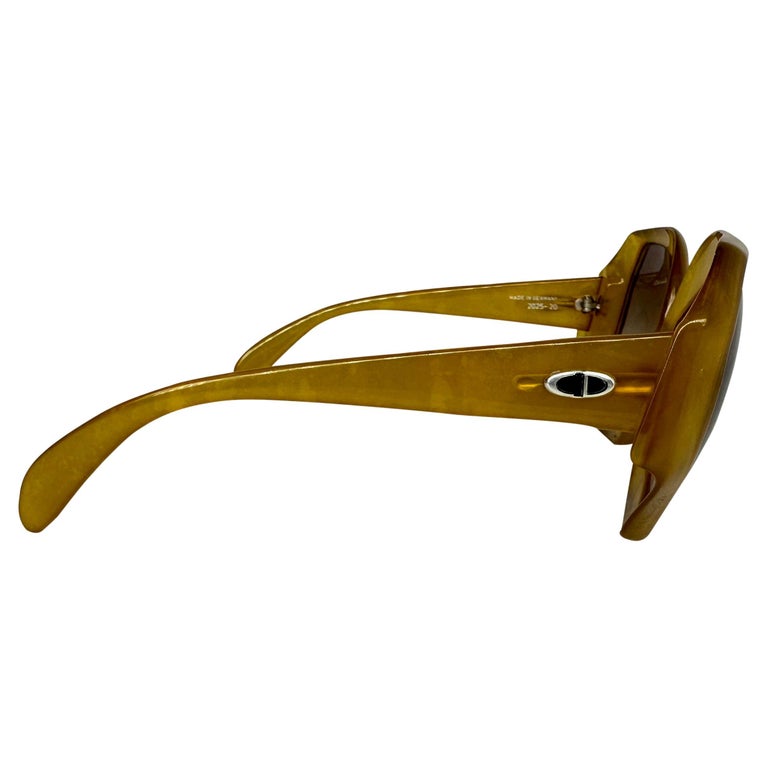 1980s Christian Dior Honey Geometric Oversized CD Sunglasses For Sale ...