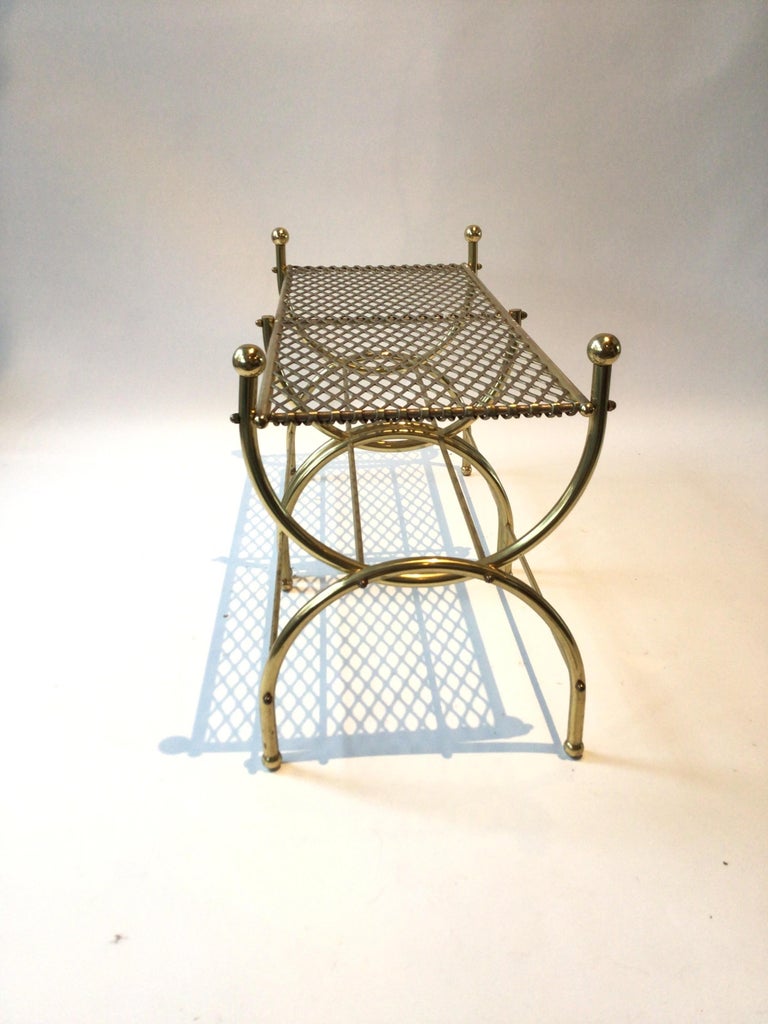 1980s Classical Brass Bench For Sale at 1stDibs