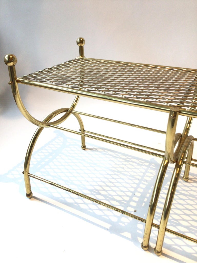 1980s Classical Brass Bench For Sale at 1stDibs