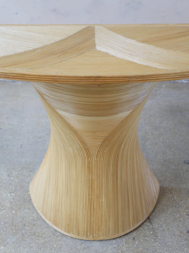 1980s Coastal Pencil Reed Console Table at 1stDibs