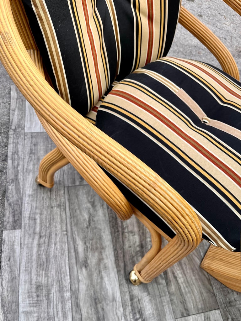 1980s Coastal Style Pencil Reed Dining Set For Sale at 1stDibs