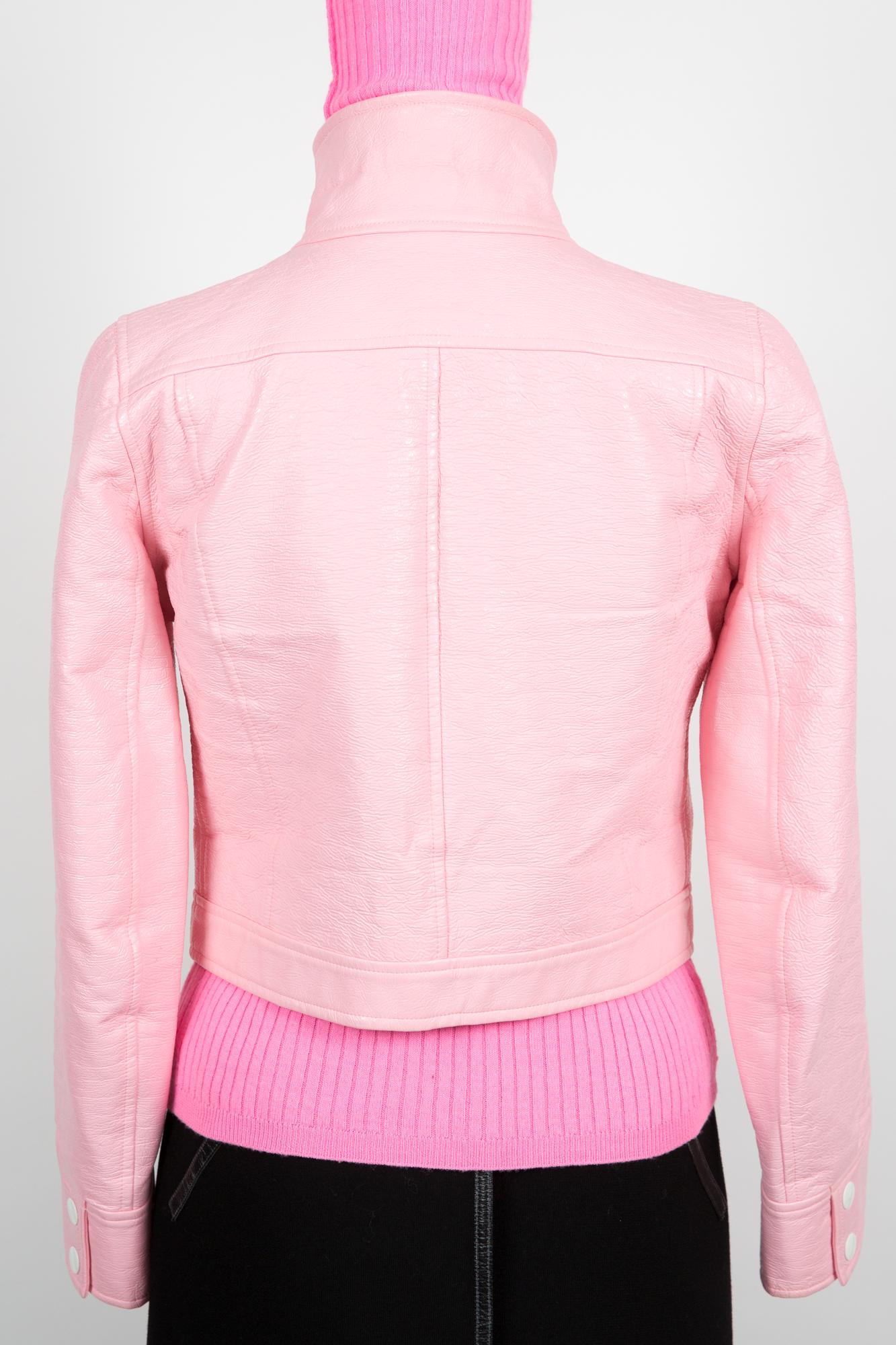 1980's Courreges Pink Vinyl Jacket at 1stDibs
