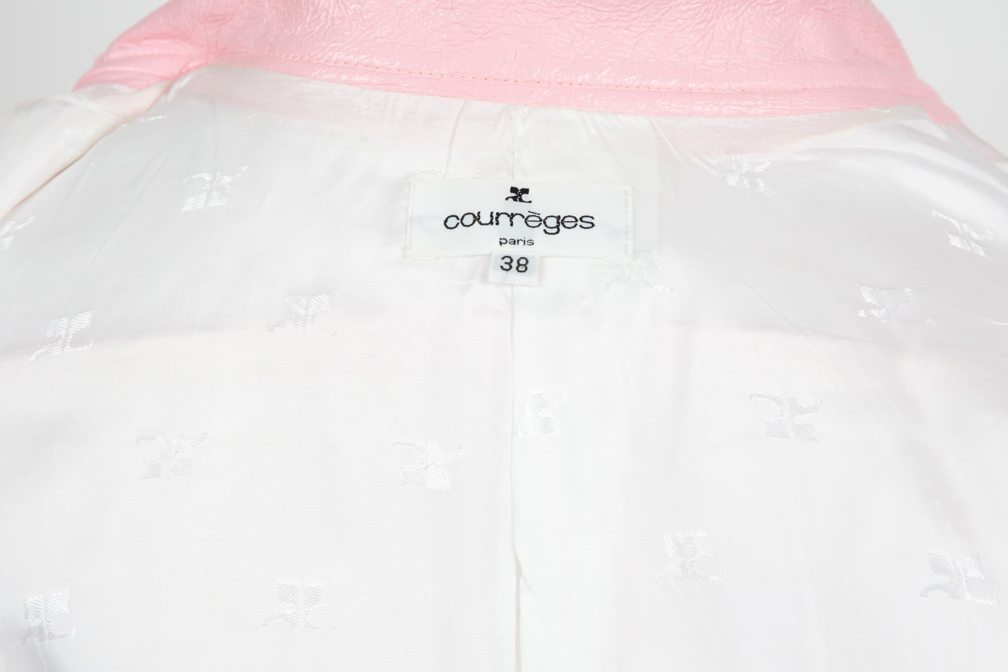 1980's Courreges Pink Vinyl Jacket at 1stDibs