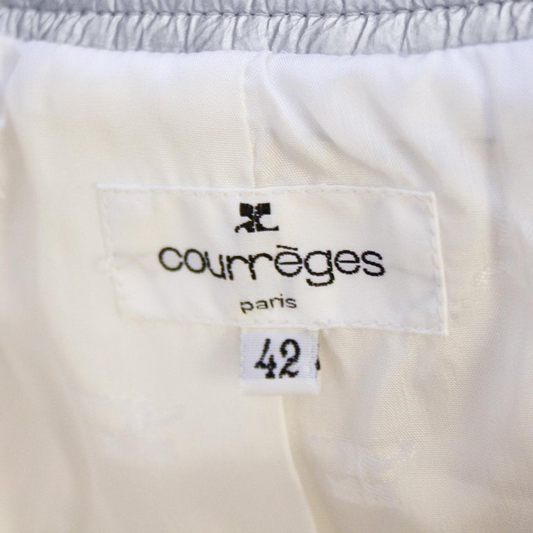 1980’s Courreges Silver Jacket and Skirt Ensemble at 1stDibs