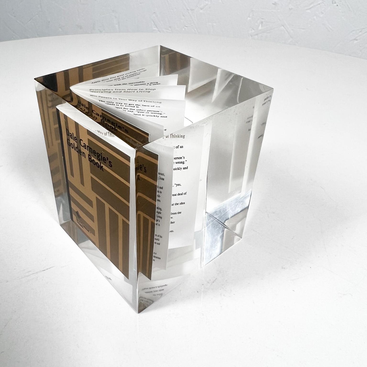 1980s Dale Carnegie Lucite Paperweight Encased Golden Book For Sale at ...