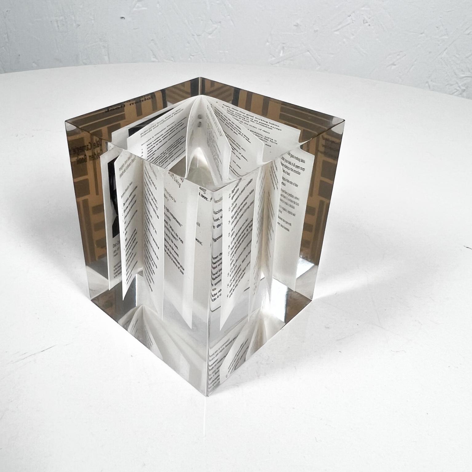 1980s Dale Carnegie Lucite Paperweight Encased Golden Book For Sale at ...