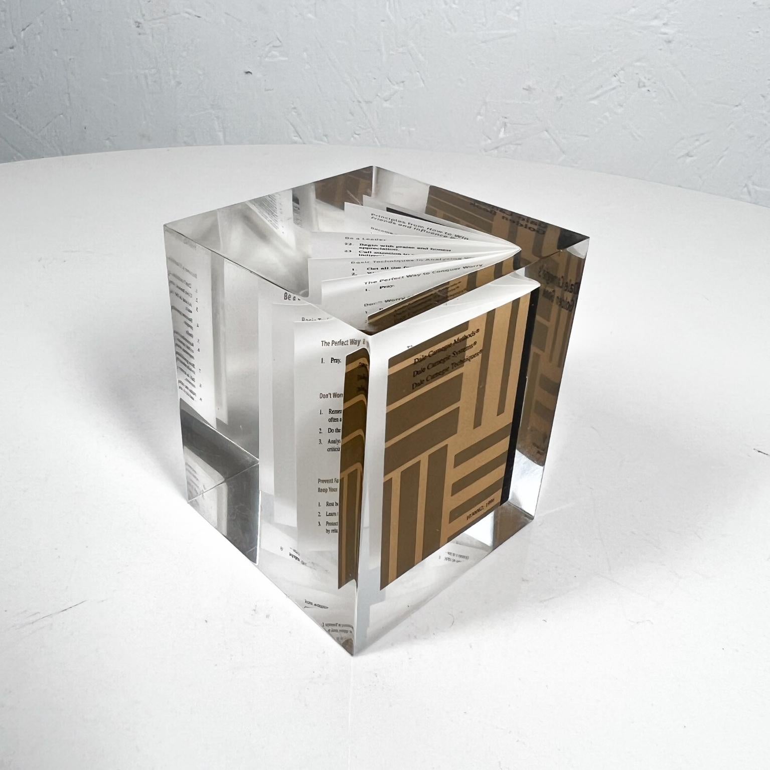 1980s Dale Carnegie Lucite Paperweight Encased Golden Book For Sale at ...