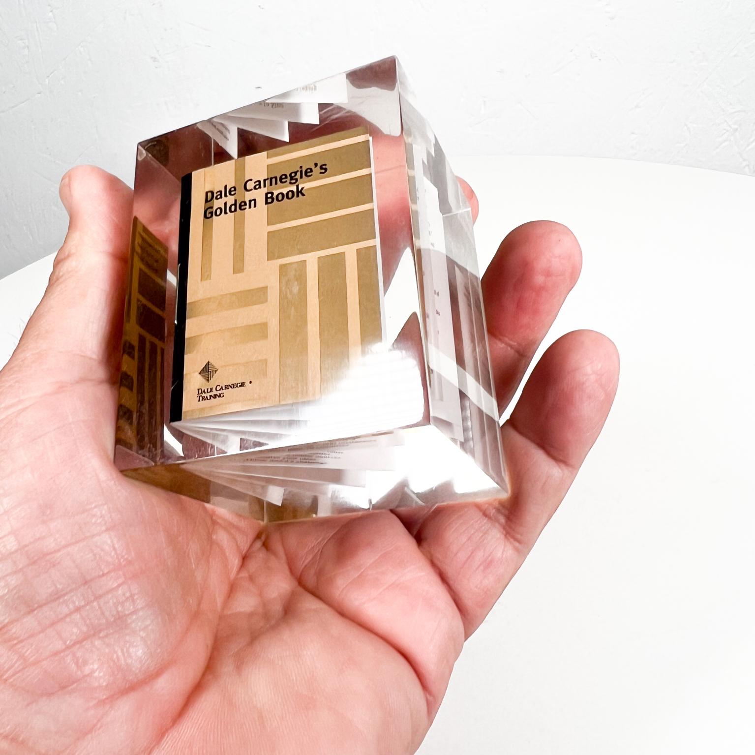 1980s Dale Carnegie Lucite Paperweight Encased Golden Book For Sale at ...