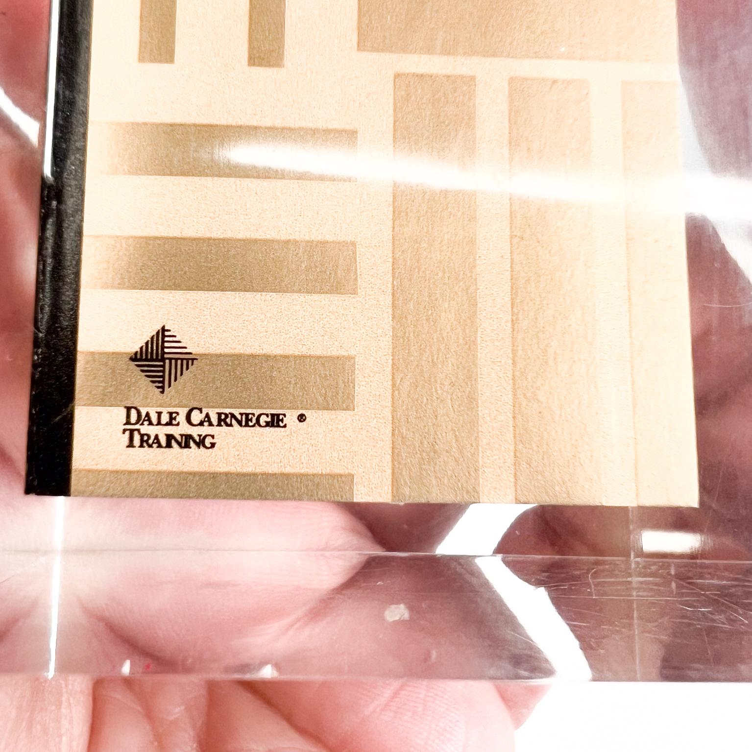 1980s Dale Carnegie Lucite Paperweight Encased Golden Book For Sale at ...