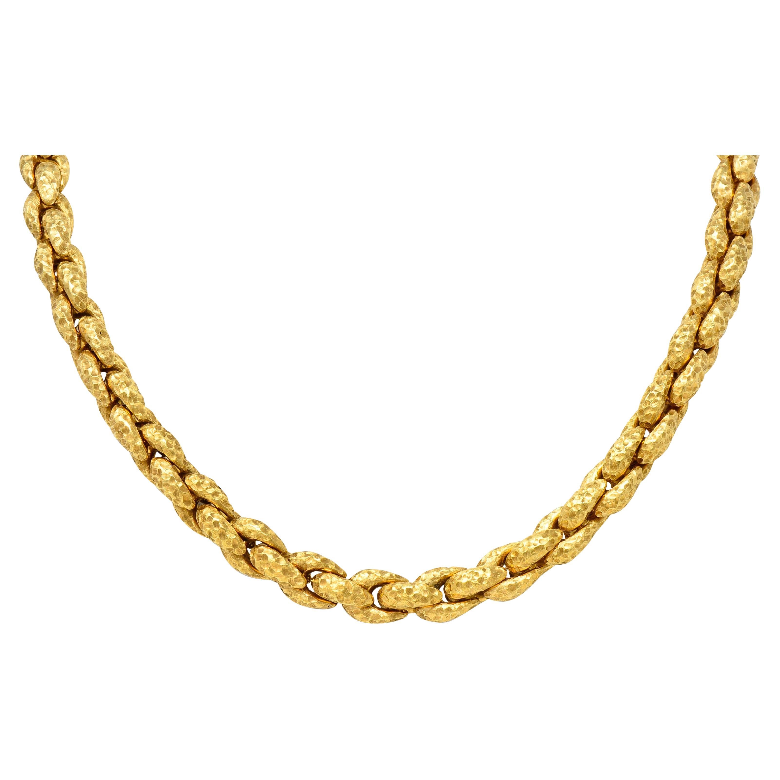 Elizabeth Locke 19 Karat Gold Hammered Cable Link Chain Vintage ...