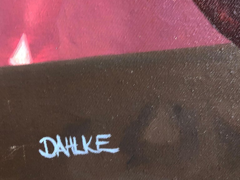 1980s Donald Dahlke Abstract Oil Painting on Canvas For Sale at 1stDibs