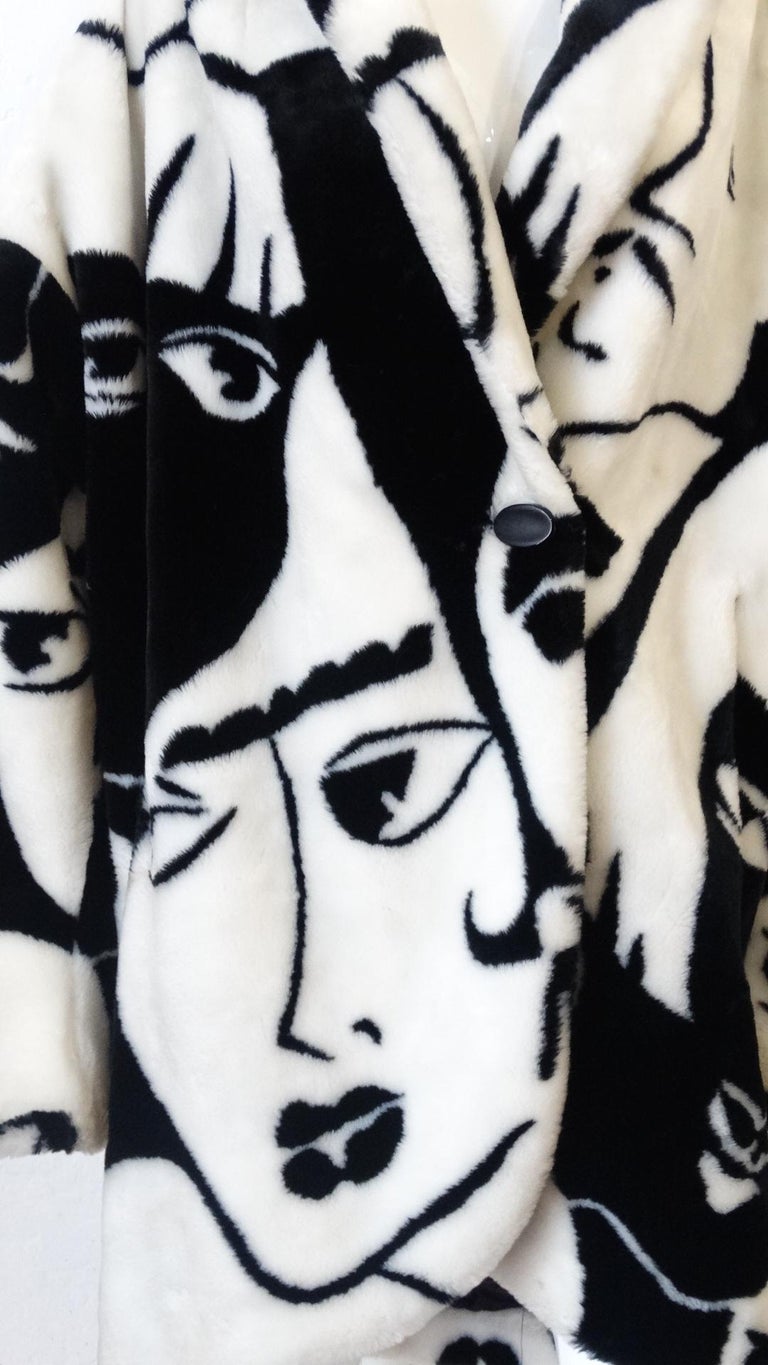 1980s DonnyBrook Art Deco Face Motif Coat at 1stDibs | donnybrook coat ...