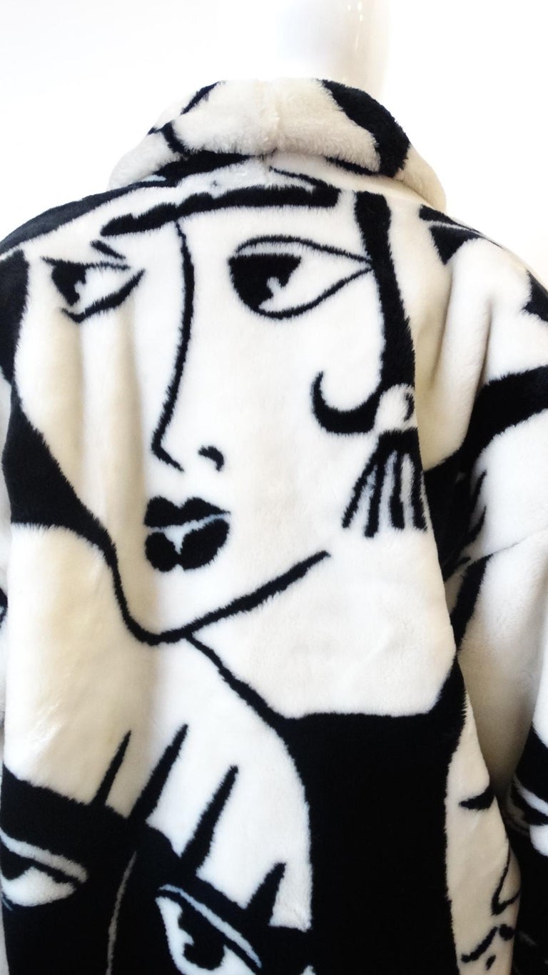 1980s DonnyBrook Art Deco Face Motif Coat at 1stDibs | donnybrook coat ...