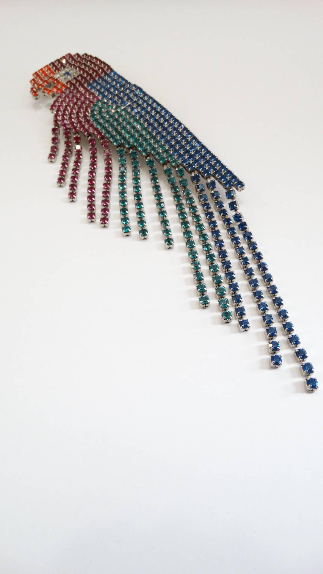 1980s Dorothy Bauer Rainbow Parrot Rhinestone Pin For Sale at 1stDibs ...