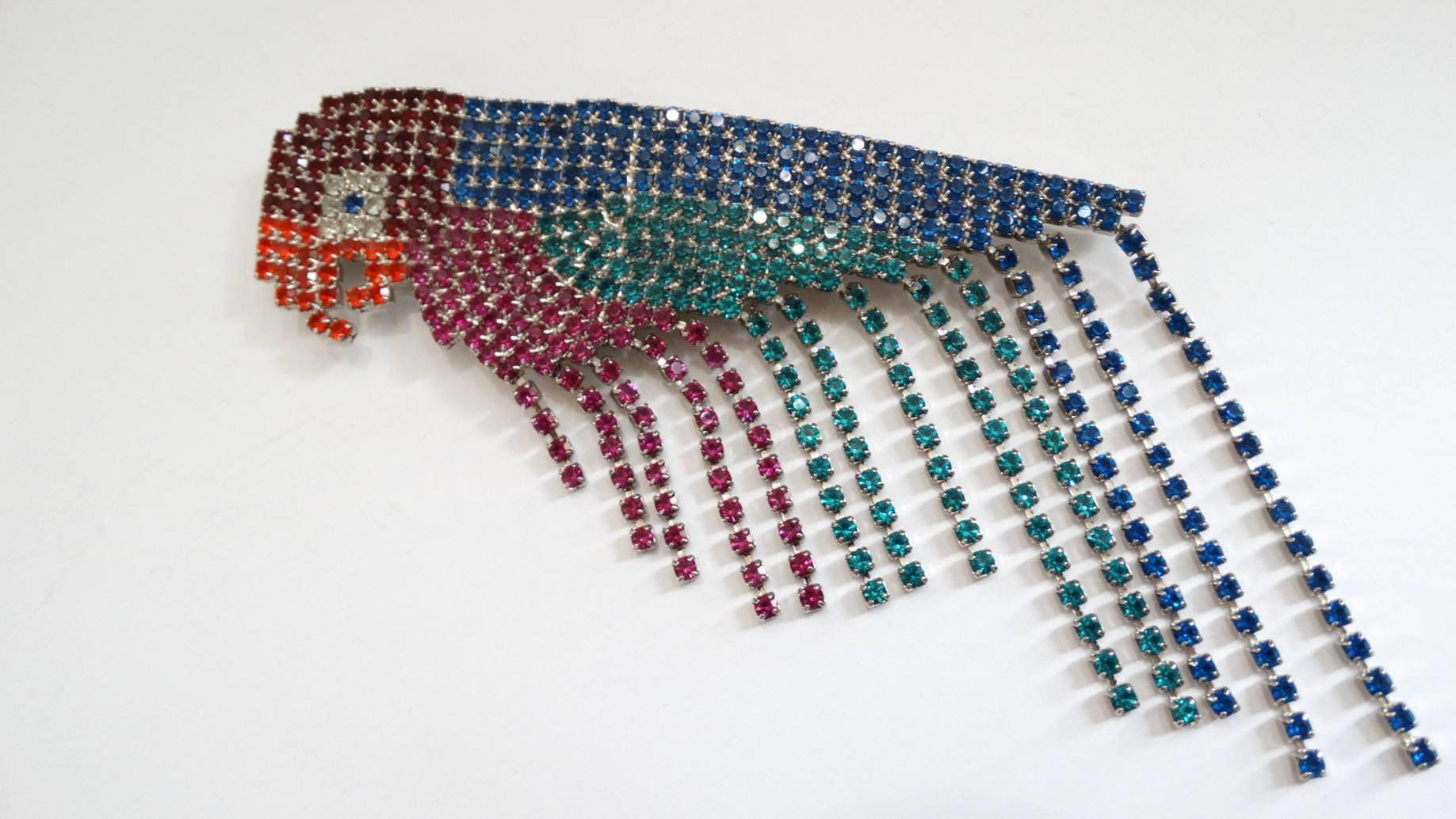 1980s Dorothy Bauer Rainbow Parrot Rhinestone Pin For Sale at 1stDibs ...