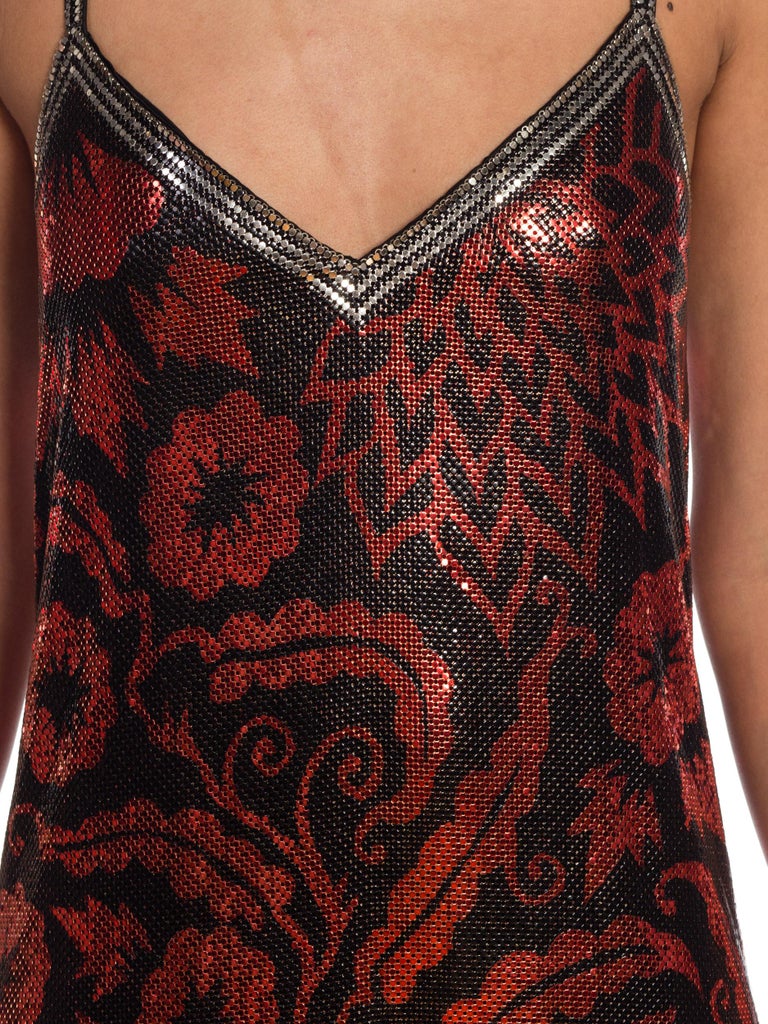 1980s Douglas Ferguson Floral Metal Mesh Chainmail Top at 1stDibs