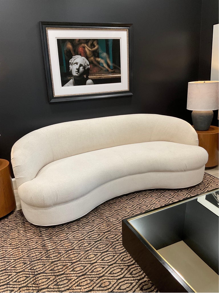 1980s Drexel Heritage Kidney Shaped Sofa For Sale at 1stDibs