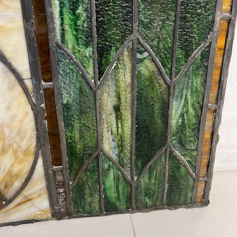1980s Elegantly Colored Stained-Glass Window Panel Handcrafted Vintage ...