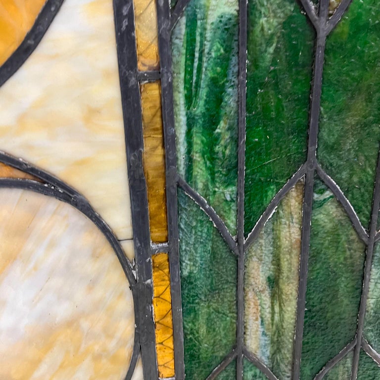 1980s Elegantly Colored Stained-Glass Window Panel Handcrafted Vintage ...