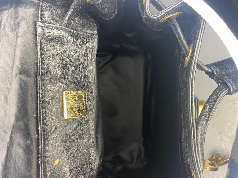 1980s Emanuel Ungaro Black Leather MIni Backpack For Sale at 1stDibs