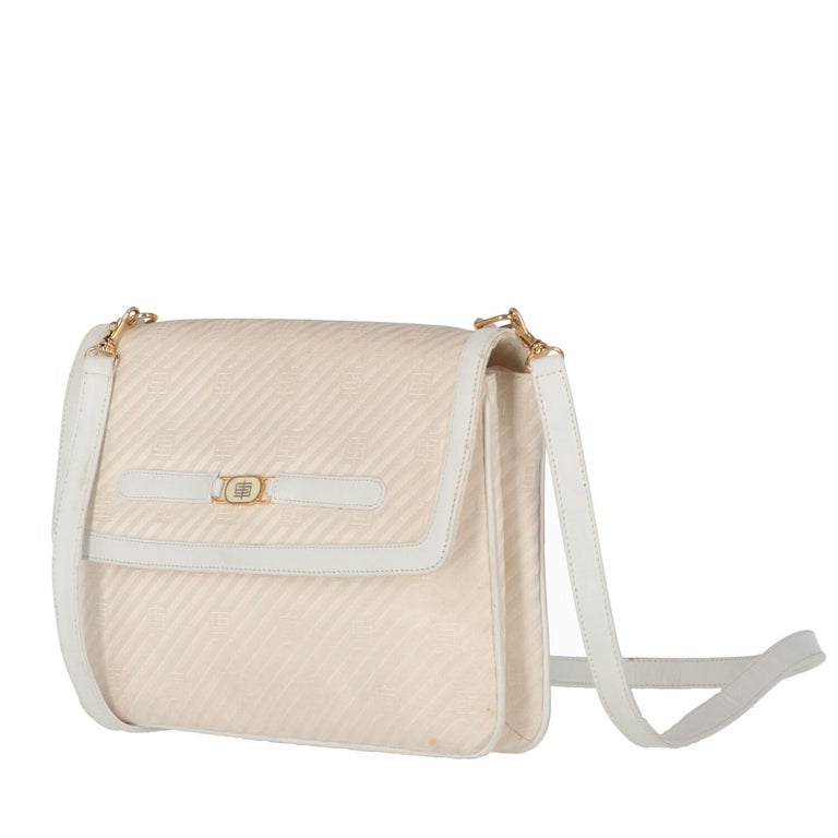 1980s Emilio Pucci white jacquard fabric shoulder bag For Sale at 1stDibs