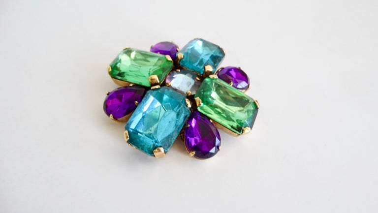 Erickson Beamon 1980s Rhinestone Brooch For Sale at 1stDibs