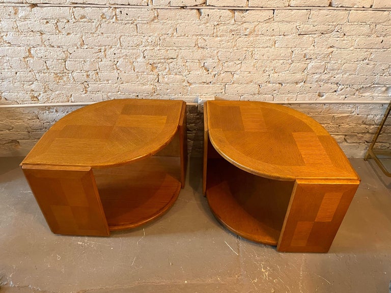 1980s Eye Shaped Solid Wood Postmodern Side Tables, a Pair For Sale at ...