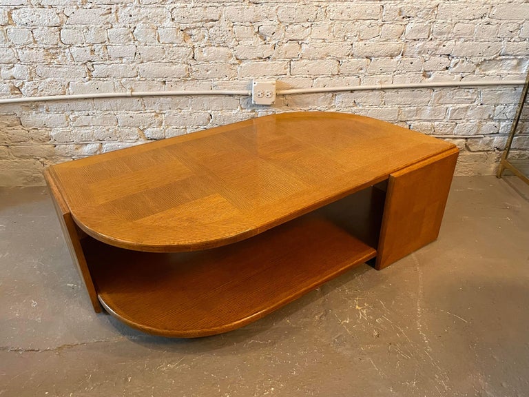 1980s Eye Shaped Wood Coffee Table Postmodern at 1stDibs