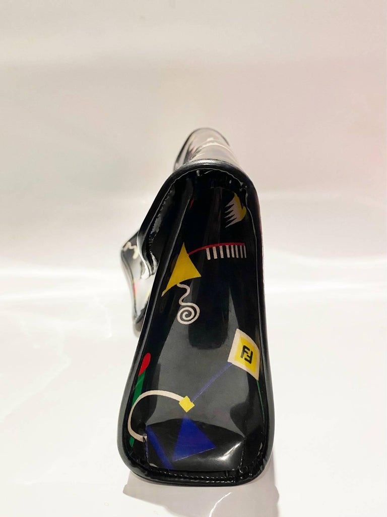1980s Fendi Pop Abstract Vinyl Canvas Envelope Bag at 1stDibs