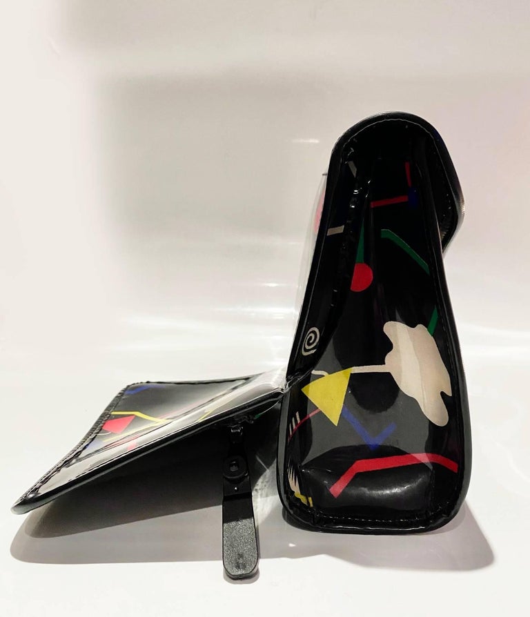 1980s Fendi Pop Abstract Vinyl Canvas Envelope Bag at 1stDibs