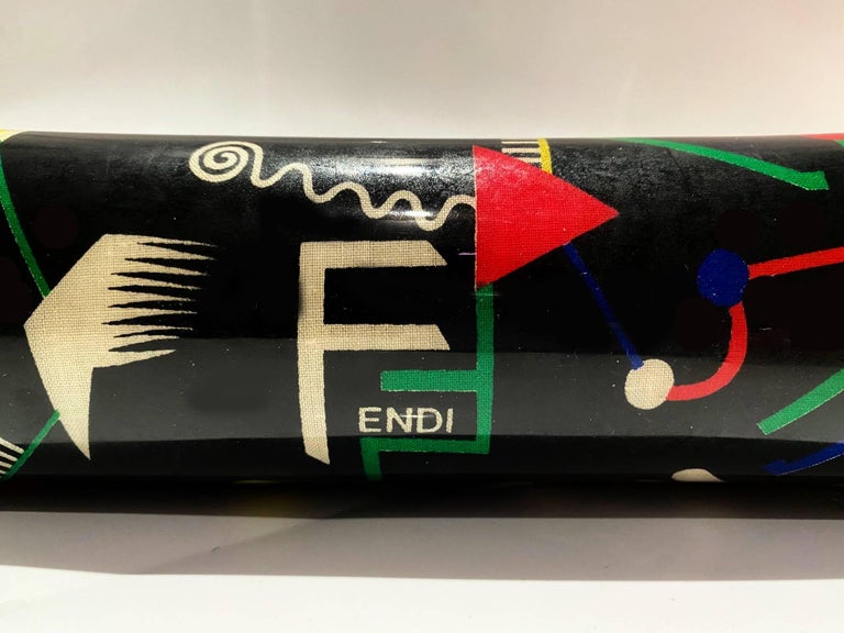 1980s Fendi Pop Abstract Vinyl Canvas Envelope Bag at 1stDibs