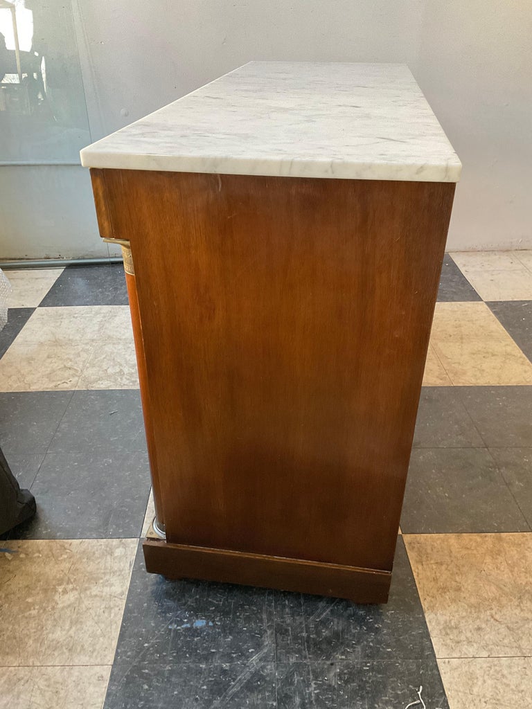 1980s French Empire Style Marble Top Chest For Sale at 1stDibs