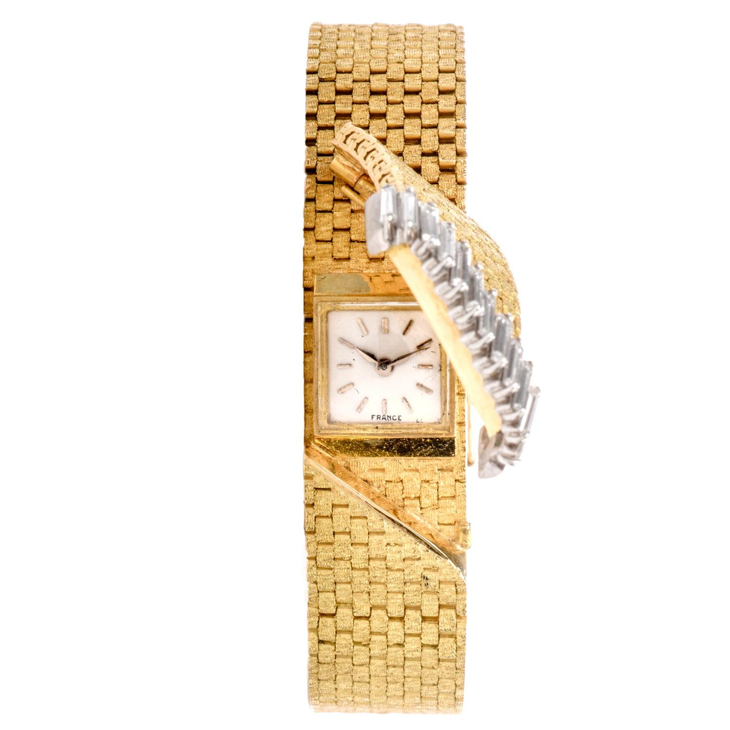 1960s Omega Platinum Ladies Diamond Covered Watch at 1stDibs | platinum ...