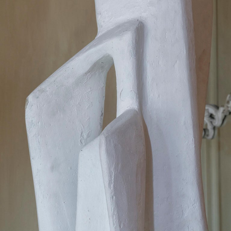 1980s French Roger Desserprit White Concrete Abstract Sculpture on ...