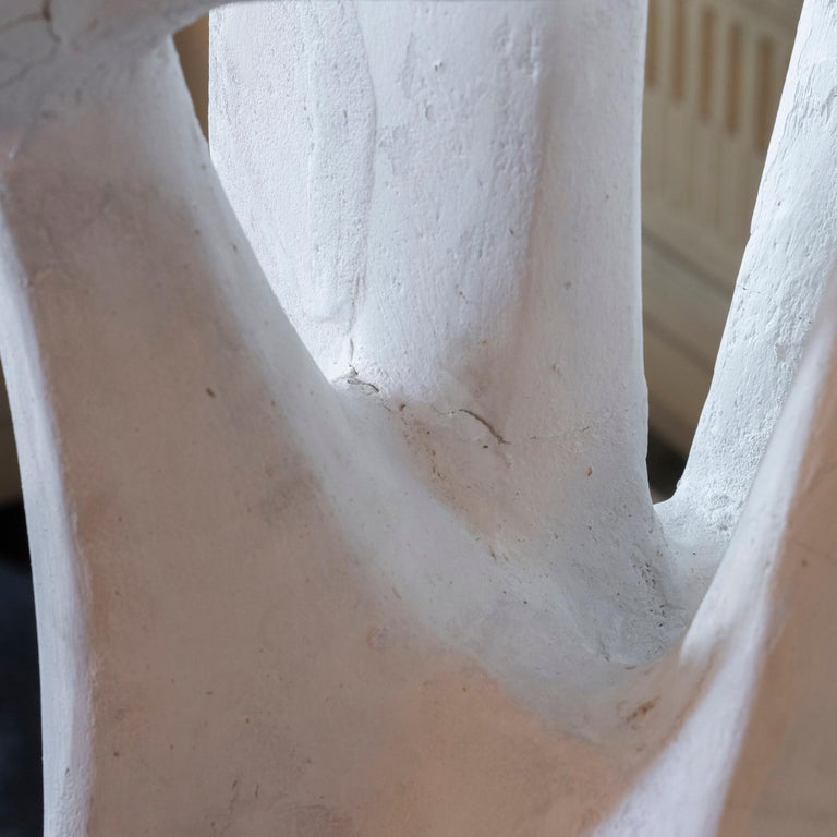 1980s French Roger Desserprit White Concrete Abstract Sculpture on ...